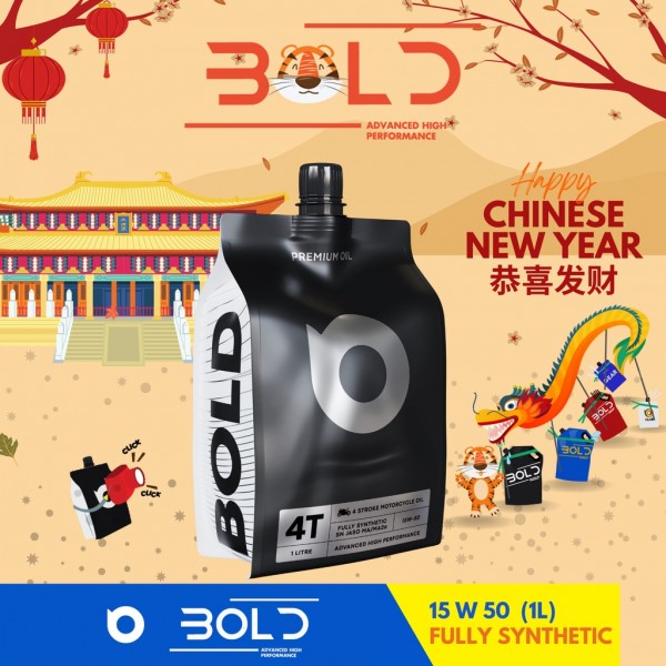BOLD 4T 15w50 1L Fully Synthetic SN Motorcycle Engine Oil Minyak Hitam ...
