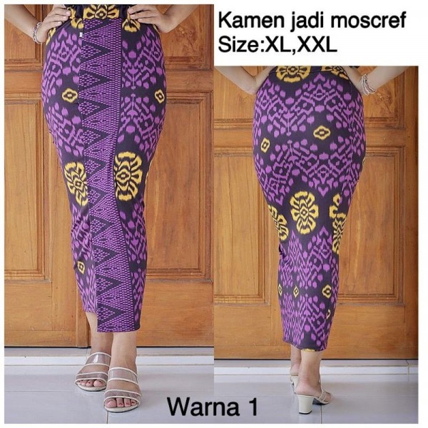 SKIRT BATIK BALI moscref STRETCHABLE CORAK songket bali Brick XL | PGMall