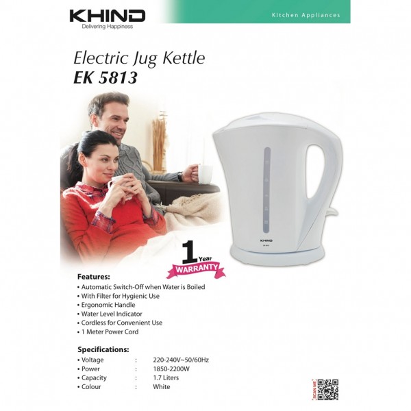 Khind 1.7L Electric Jug Kettle EK5813 EK5813A | PGMall