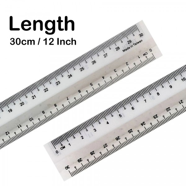 Aromate [ 30cm / 12inch ] 1Pcs Half Transparent Flexible Ruler Measure ...